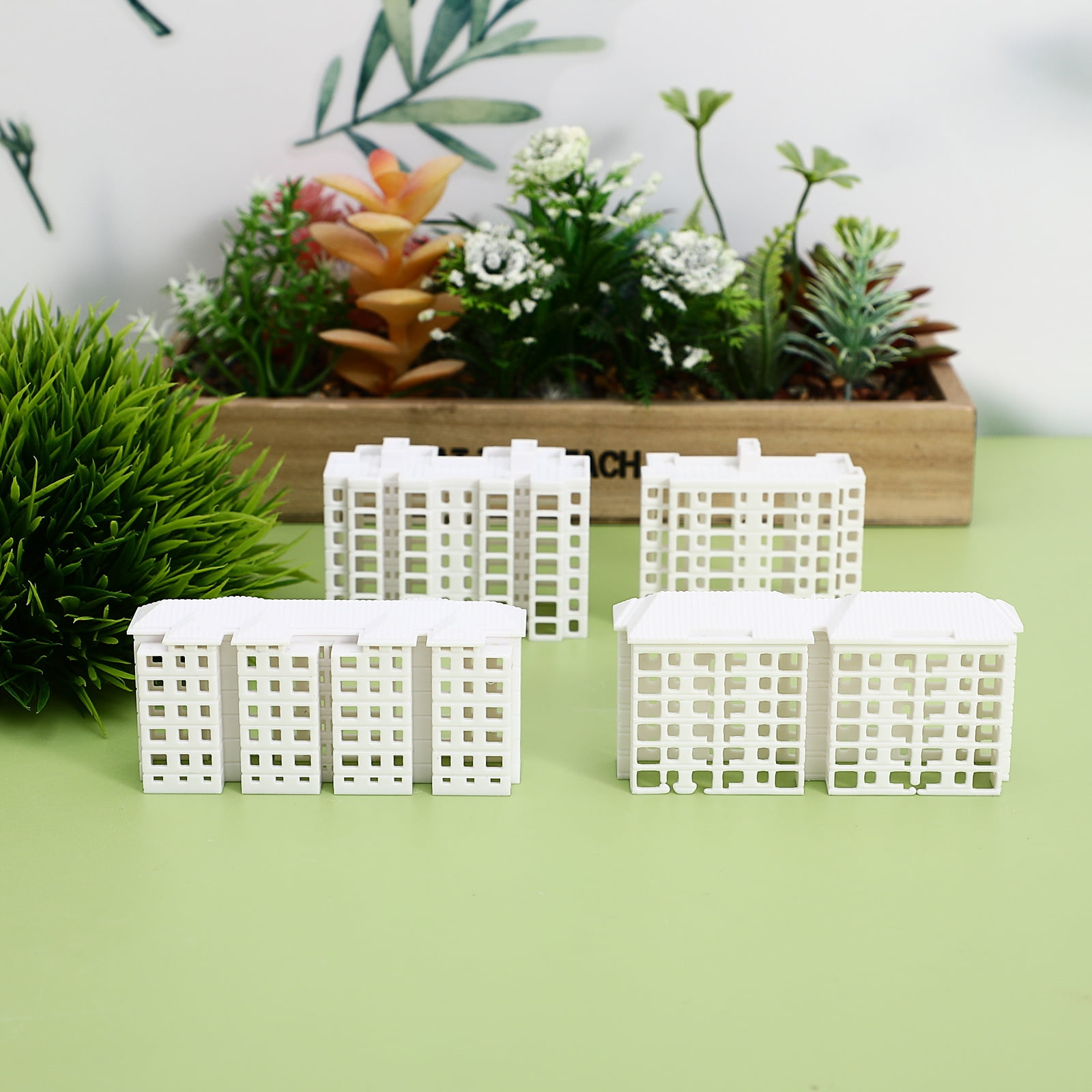 PTOOTP 4Pcs Mini Building Kit Plastic Square For Microlandscape Layout ...