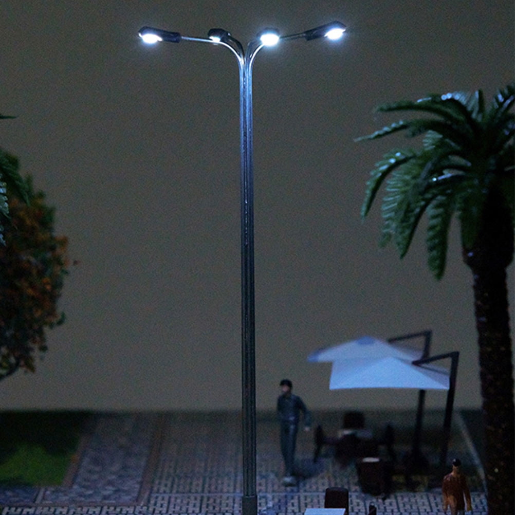 PTOOTP 4Pcs Mini Street Lamp Post for Model Enthusiasts with LED ...