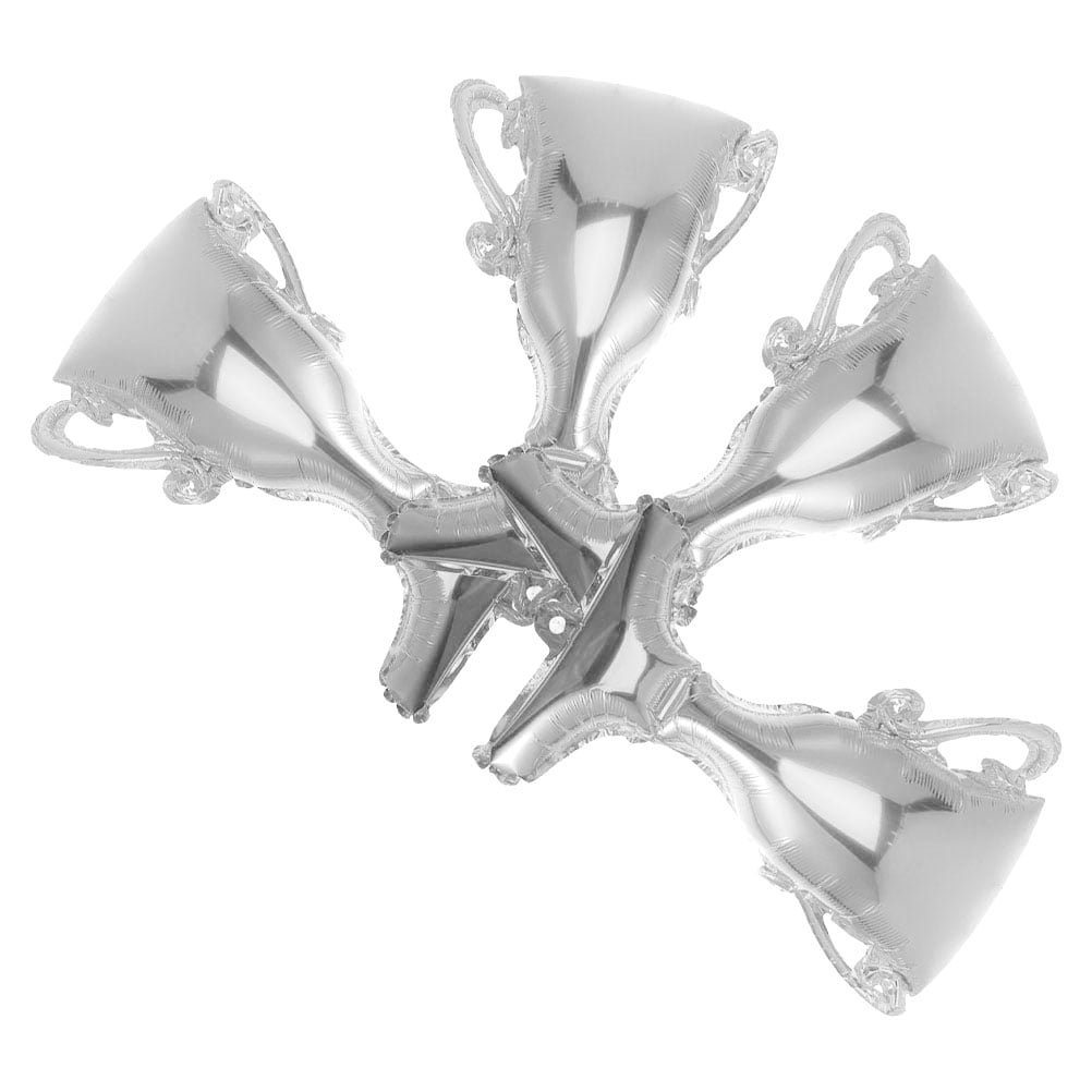 PTOOTP 4Pcs Silver Foil Trophy Balloons Party Decoration Graduation ...
