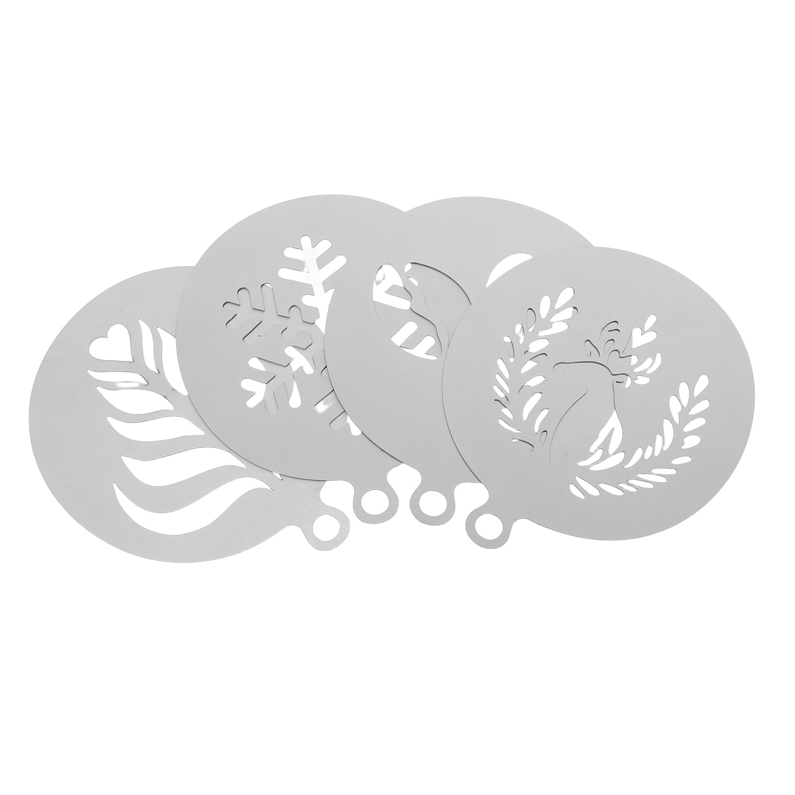 PTOOTP 4pcs Cappuccino Art Stencils Stainless Steel Dust Decoration ...
