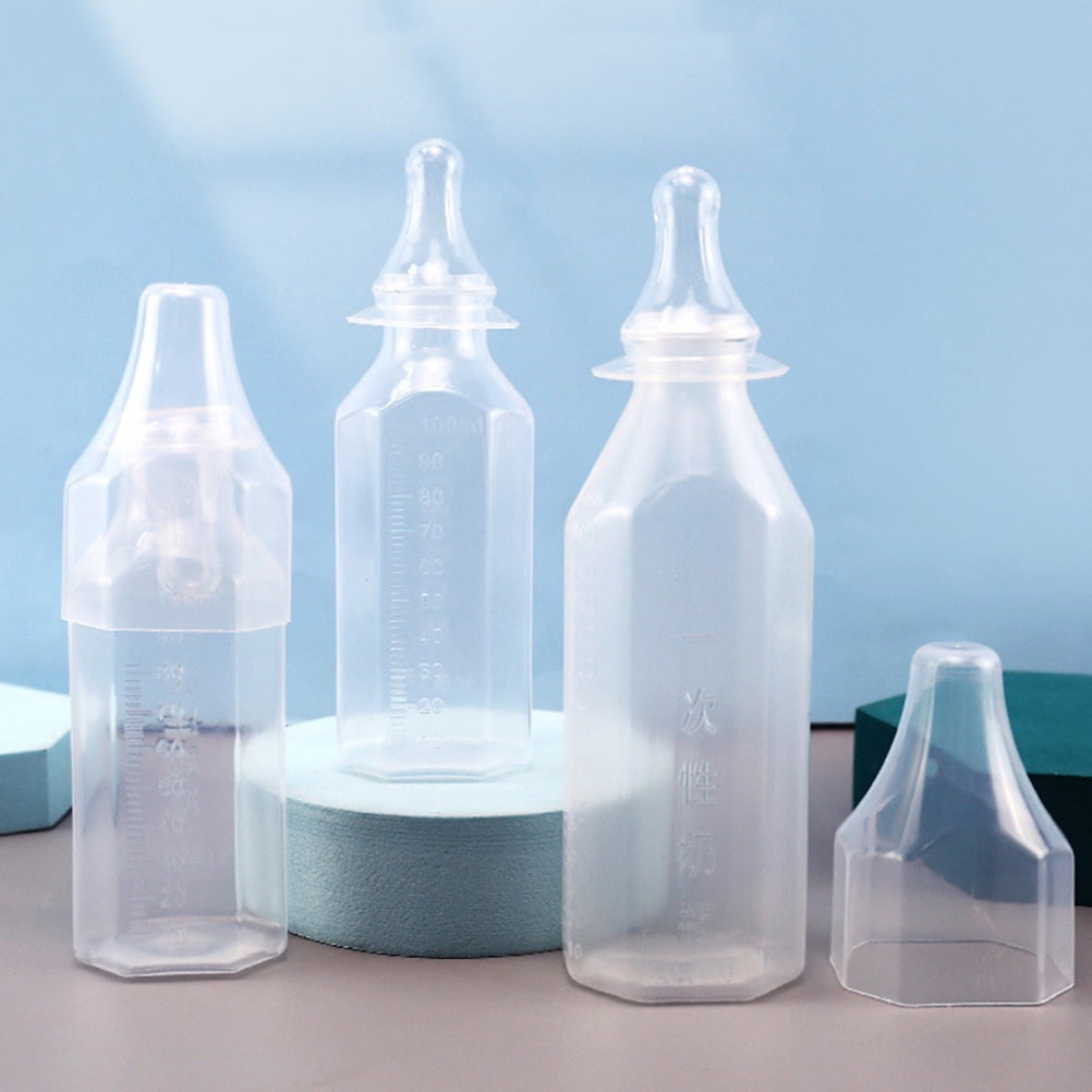 PTOOTP 5 Set Transparent Nurser Bottle Anti- Silicone baby bottle with ...