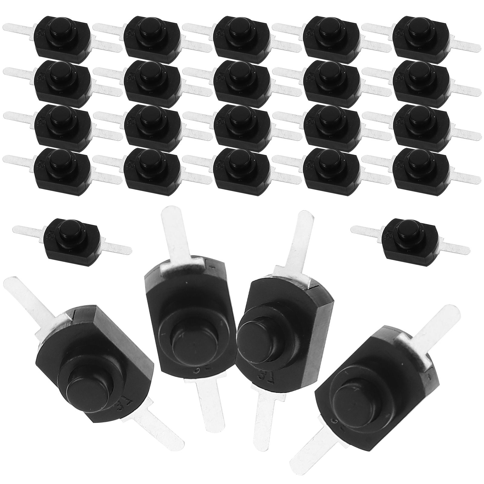 PTOOTP 50Pcs Mini Switch Latching Micro Push Button Switch 1.1X0.3X0 ...