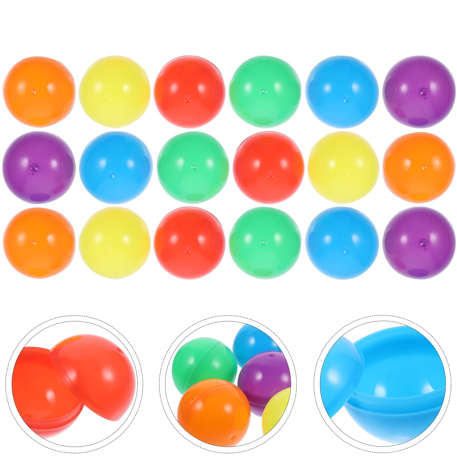 PTOOTP 50Set Vending Machine Assorted Color Round Fillable Plastic ...