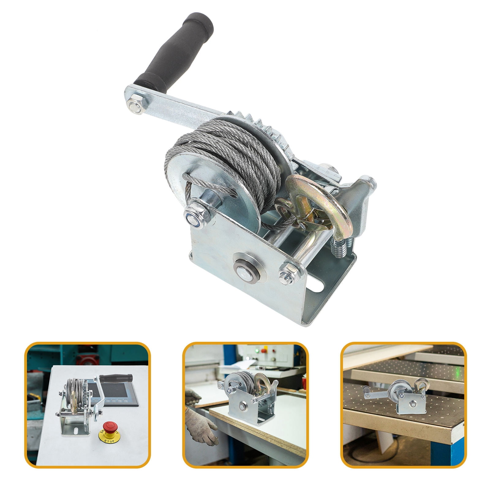 PTOOTP Heavy Duty Metal Hand Crank Winch with Steel Cable for Lifting ...