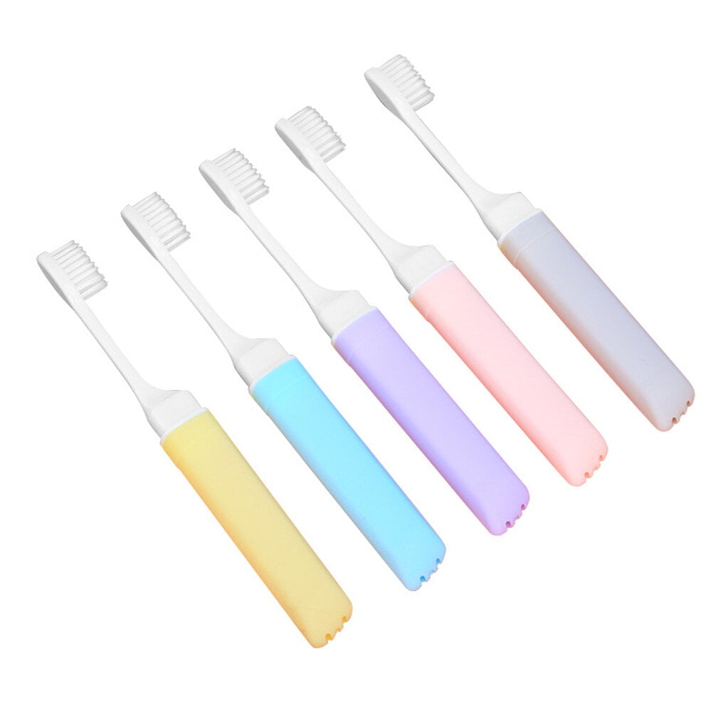 PTOOTP 5Pcs Small Travel Toothbrush with Assorted Color Portable ...