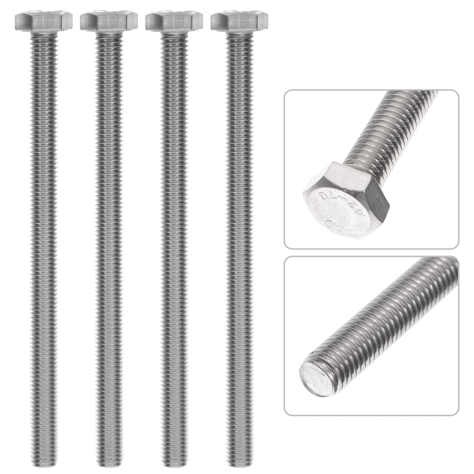 PTOOTP 5Pcs Stainless Steel Flat Bolts Full Thread Design Furniture ...