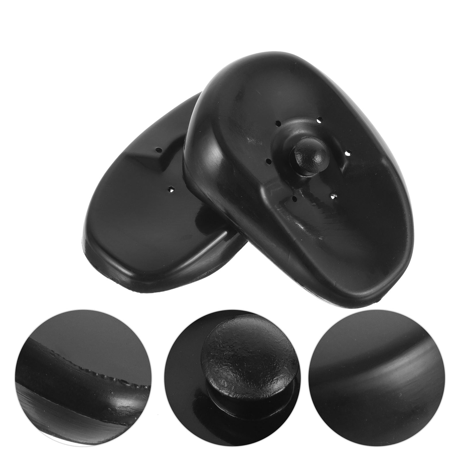 PTOOTP 6Pcs Ear Caps for Hair Dye Black Soft Gelatinous Plastic Oval ...