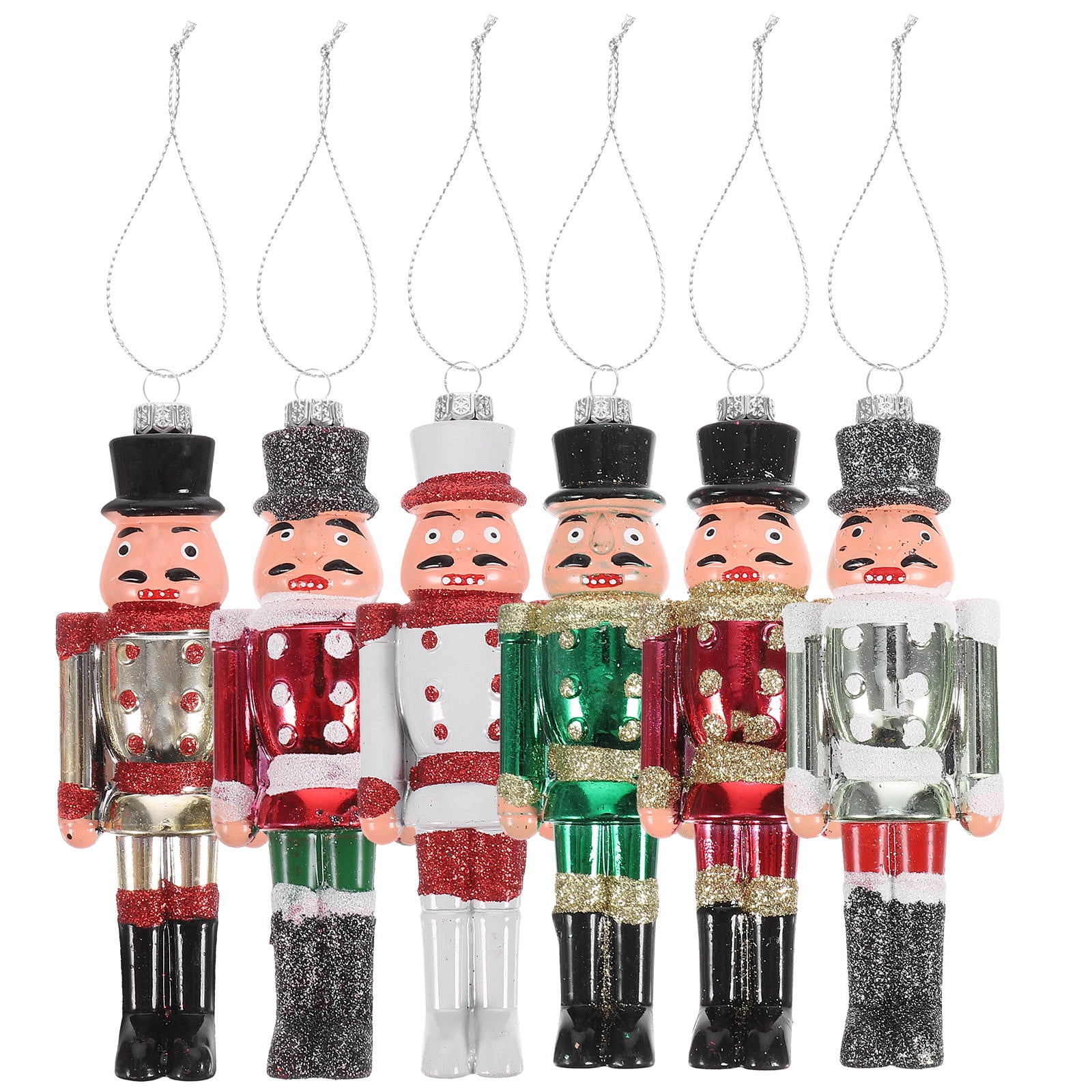 PTOOTP 6Pcs Plastic Hanging Nutcracker Ornaments Christmas Tree Decor ...