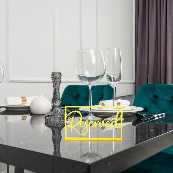 PTOOTP Yellow Acrylic Reserved Table Signs for Weddings and Formal ...