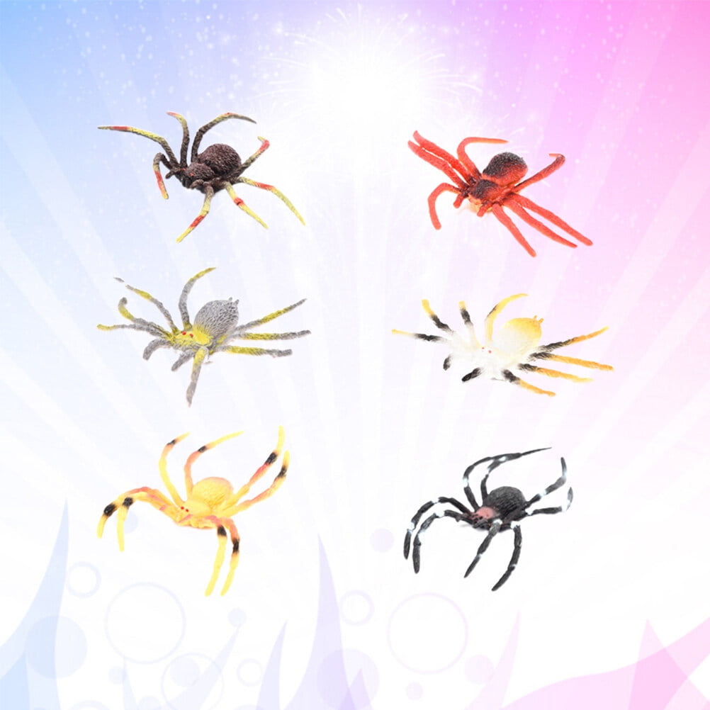 PTOOTP 6Pcs Spider Prop Toy for Children Mini Plastic Spiders for ...