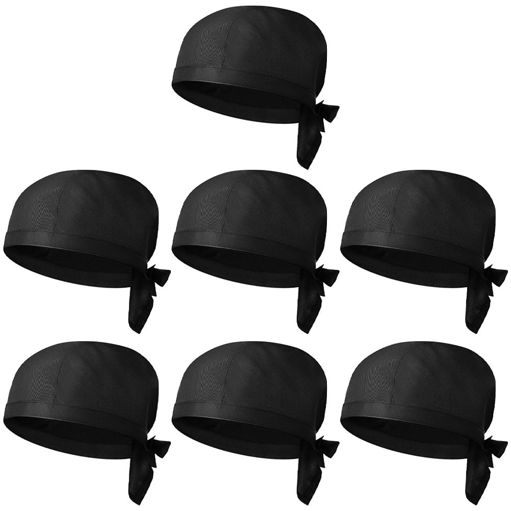 PTOOTP 7Pcs Hats for Chef in Kitchen Work Black Generous Shape with ...