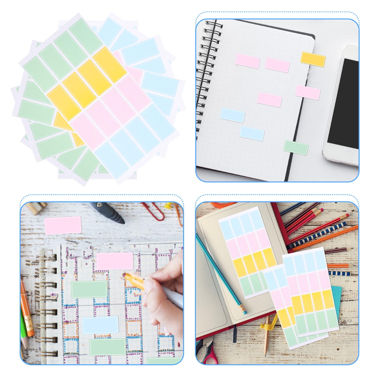 PTOOTP Multipurpose Label Stickers Assorted Colors Peel and Stick 80Pcs ...