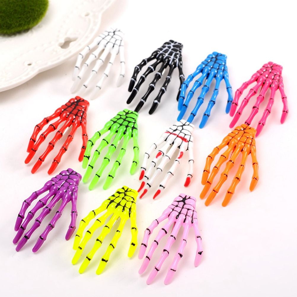 PTOOTP Spooky Clips Skull Hand Hair Clip Style 8Pcs - Walmart.com