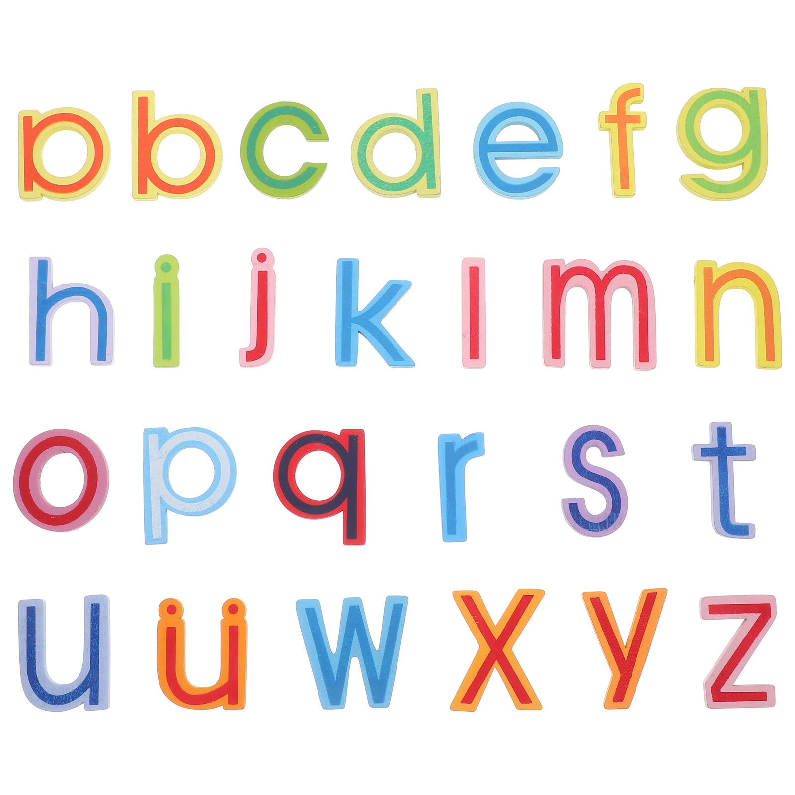 PTOOTP 26Pcs Letter Magnet Assorted Color Wood Magnetic Decor for ...