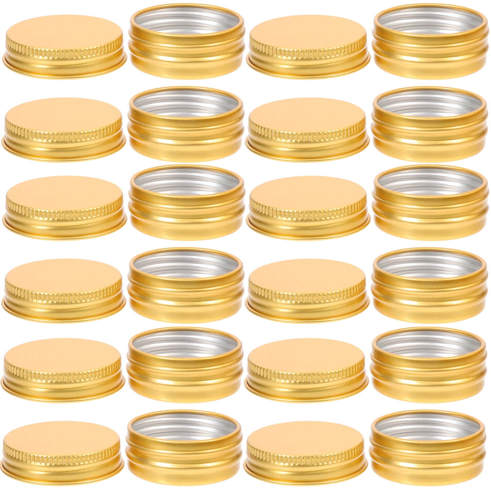 PTOOTP Golden Round Aluminum Storage Containers 24Pcs Mini Jars Bulk ...