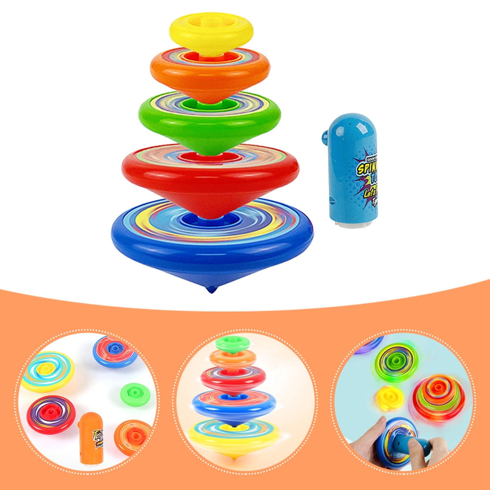 PTOOTP Childrens Stackable Gyroscope Toy Plastic Multiplayer Game Fast ...