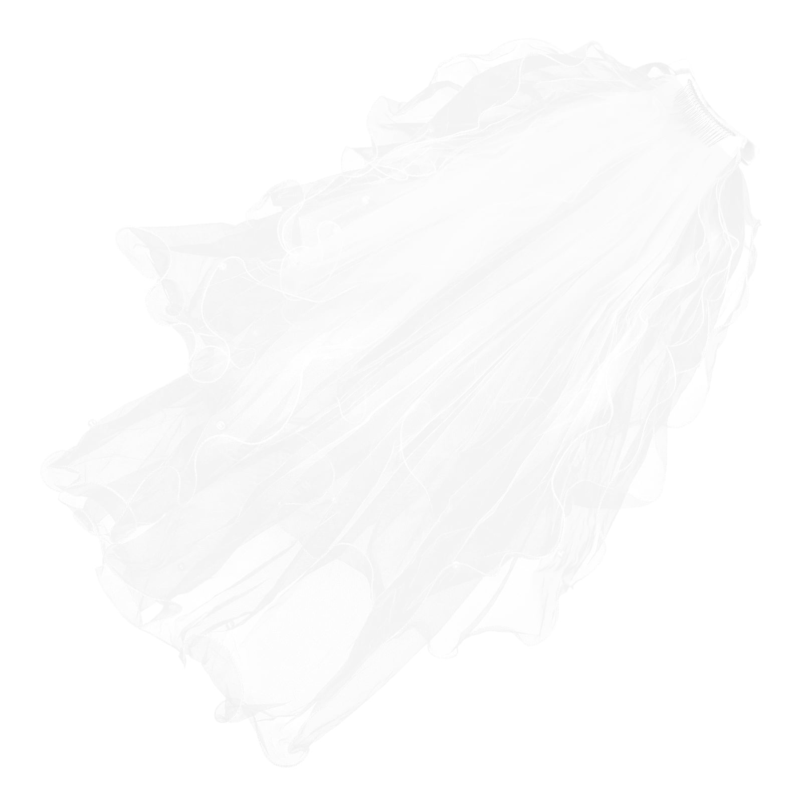 PTOOTP Bridal Veil White Mesh Multilayer Bow Design Wedding Accessory ...