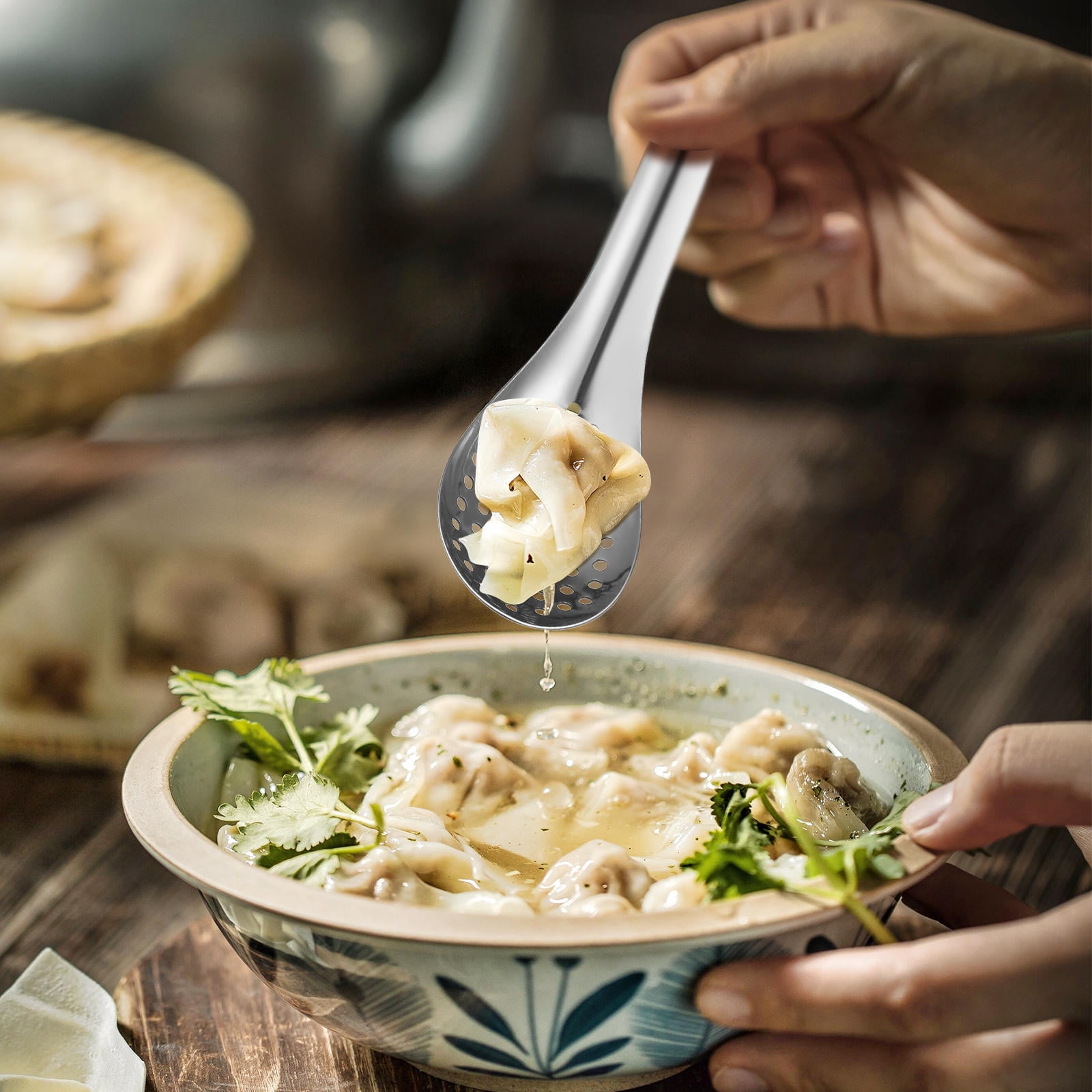 PTOOTP Stainless Steel Slotted Spoon Set 2pcs Kitchen Utensils Cooking ...