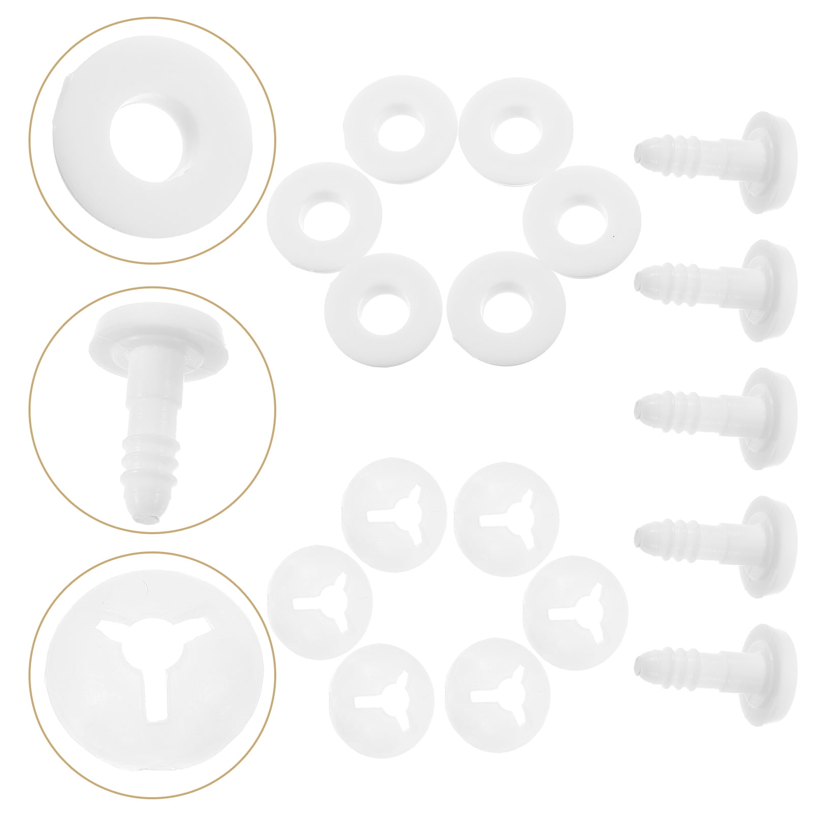 PTOOTP Rotatable Plastic Joints for Crafting Dolls White Plastic 50 ...