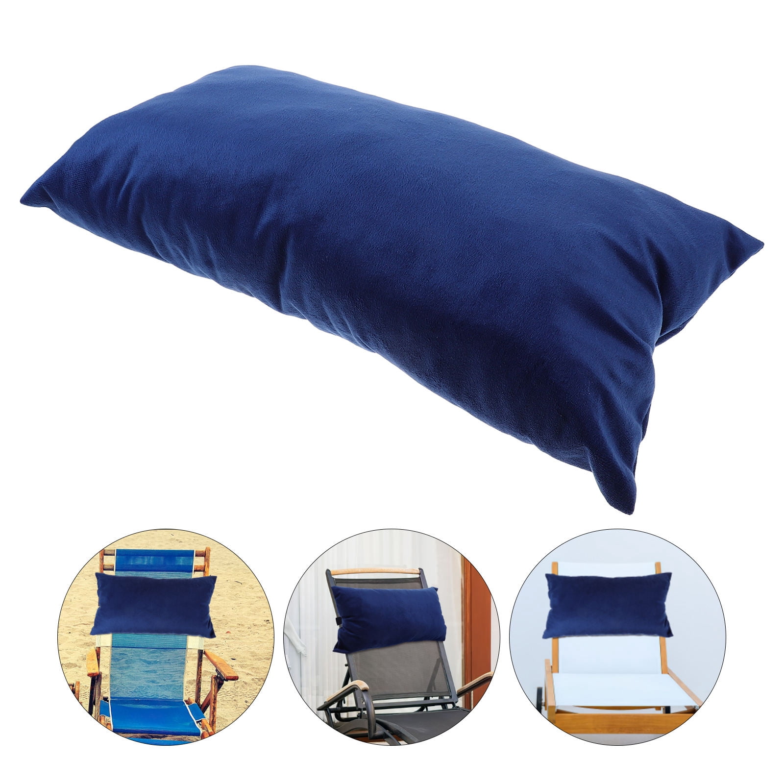 PTOOTP Ergonomic Headrest for Recliner Navy Plastic Velvet Support ...