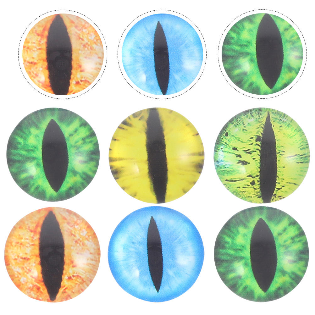 PTOOTP Round Glass Fake Eyes 20 Pairs Assorted Colors for DIY Crafts ...