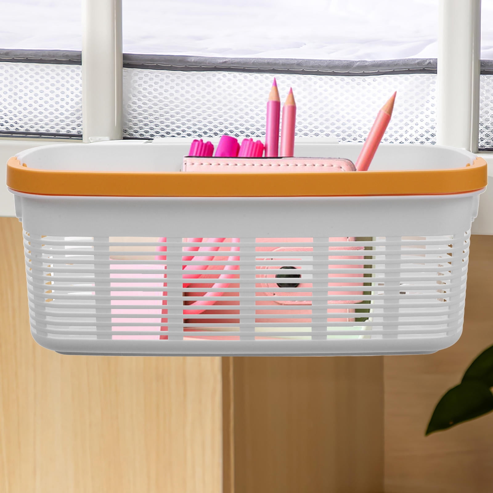 PTOOTP Hanging Baskets for Organizing Bed Basket Plastic White 1Pack ...