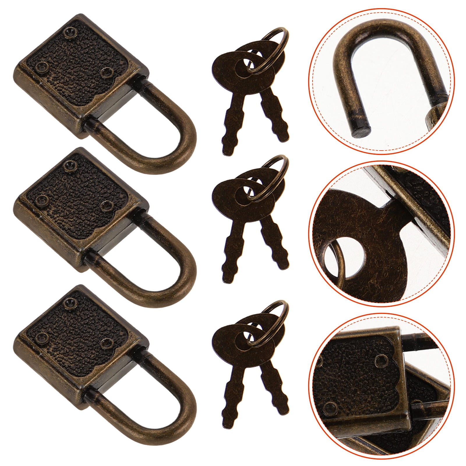 PTOOTP Antique Latch Padlock for Wooden Boxes Dark Brown 5Sets ...