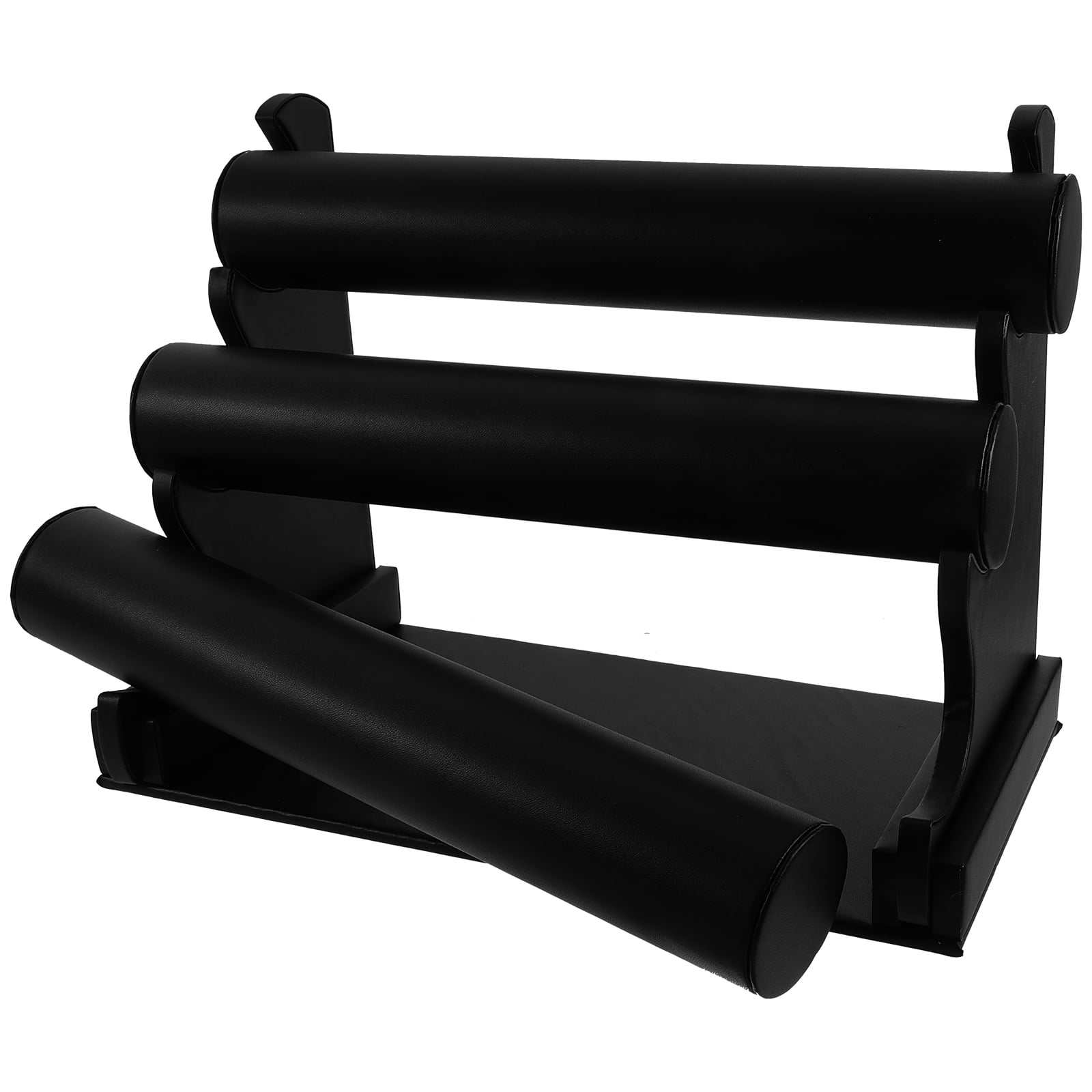 PTOOTP Jewelry Display Stand 3 Tier Bracelet Watch Rack Black Pu 11 ...