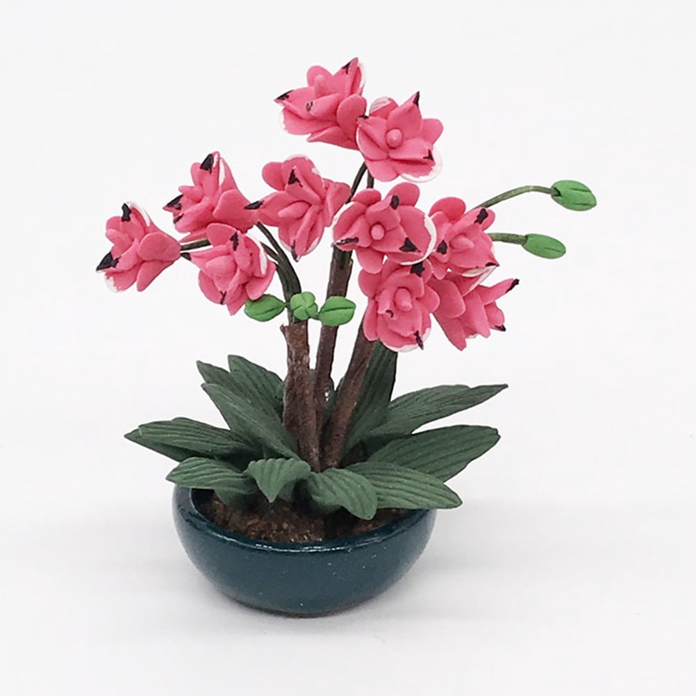 PTOOTP Rosy Artificial Plant Model for Decor Lightweight Durable Resin ...