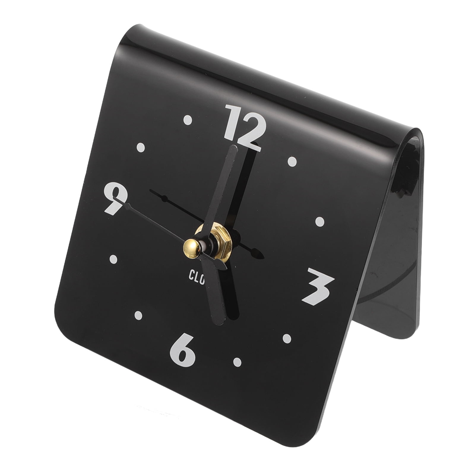 PTOOTP Modern Black Acrylic Silent Shelf Clock for Living Room with ...