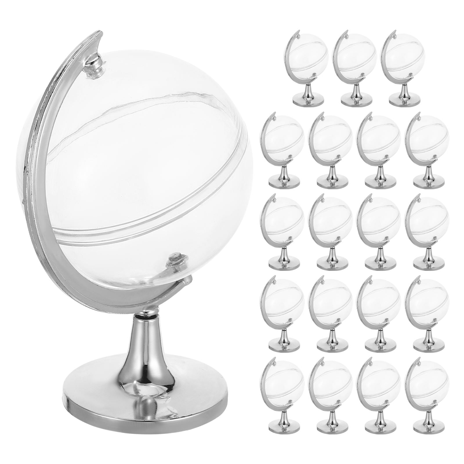 PTOOTP Party Favors Wedding Box Globe Shaped 20Pcs Silver Plastic for ...