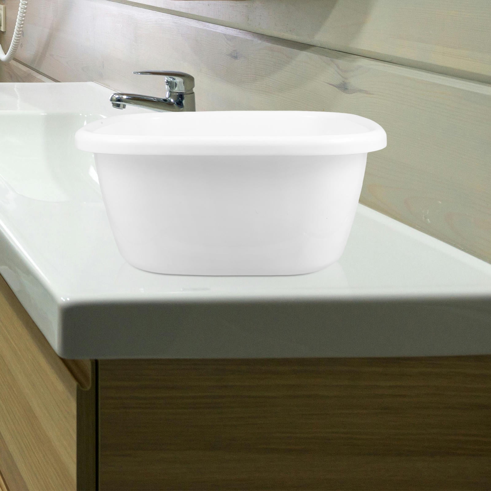 PTOOTP Plastic Washbasin Rectangular Face Washing Bowl White 1Pcs for ...
