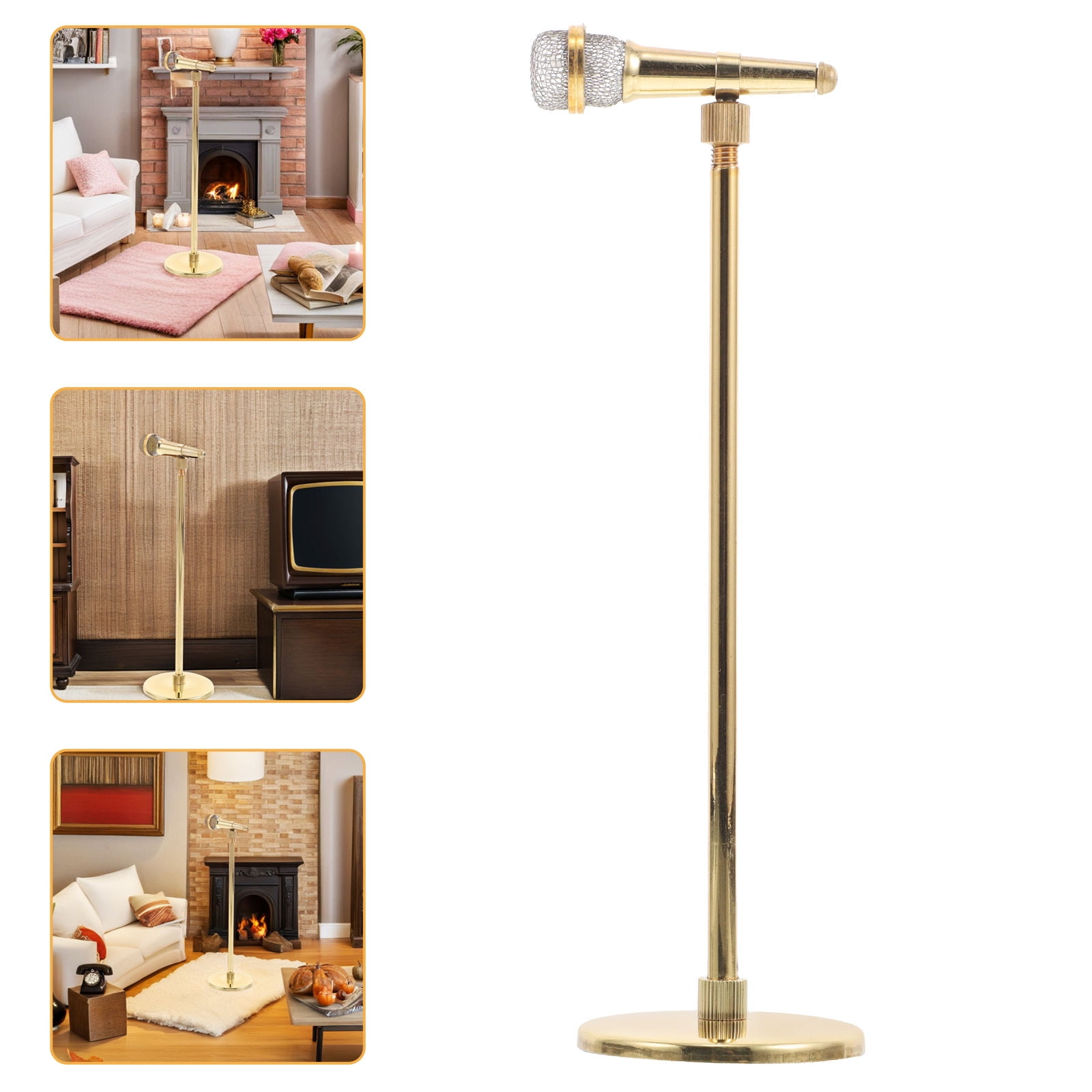 PTOOTP Realistic Microphone Prop Adjustable Height Miniature Microphone ...