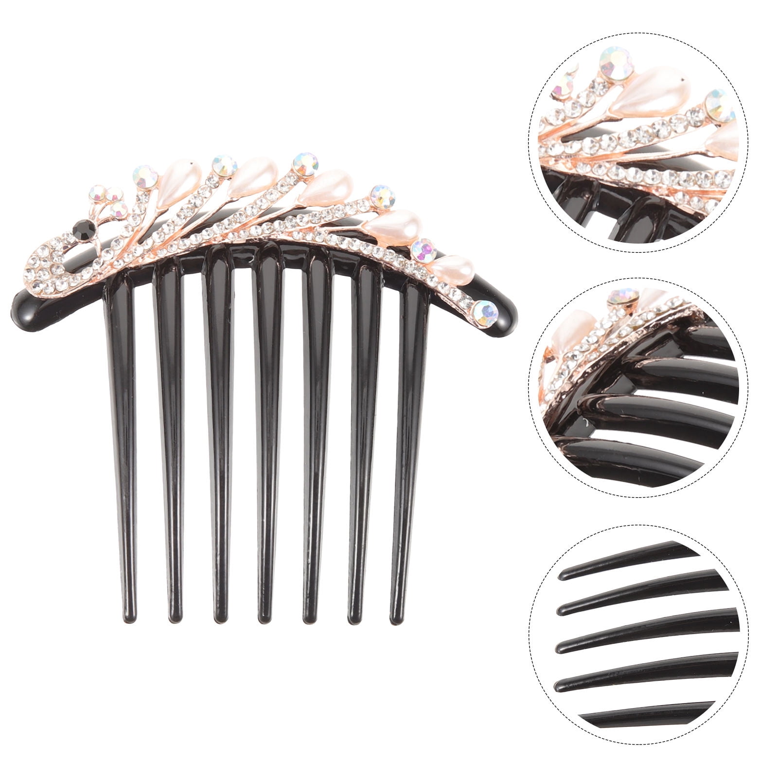 PTOOTP Rhinestone and Hair Comb in Black Alloy for Wedding and Special ...