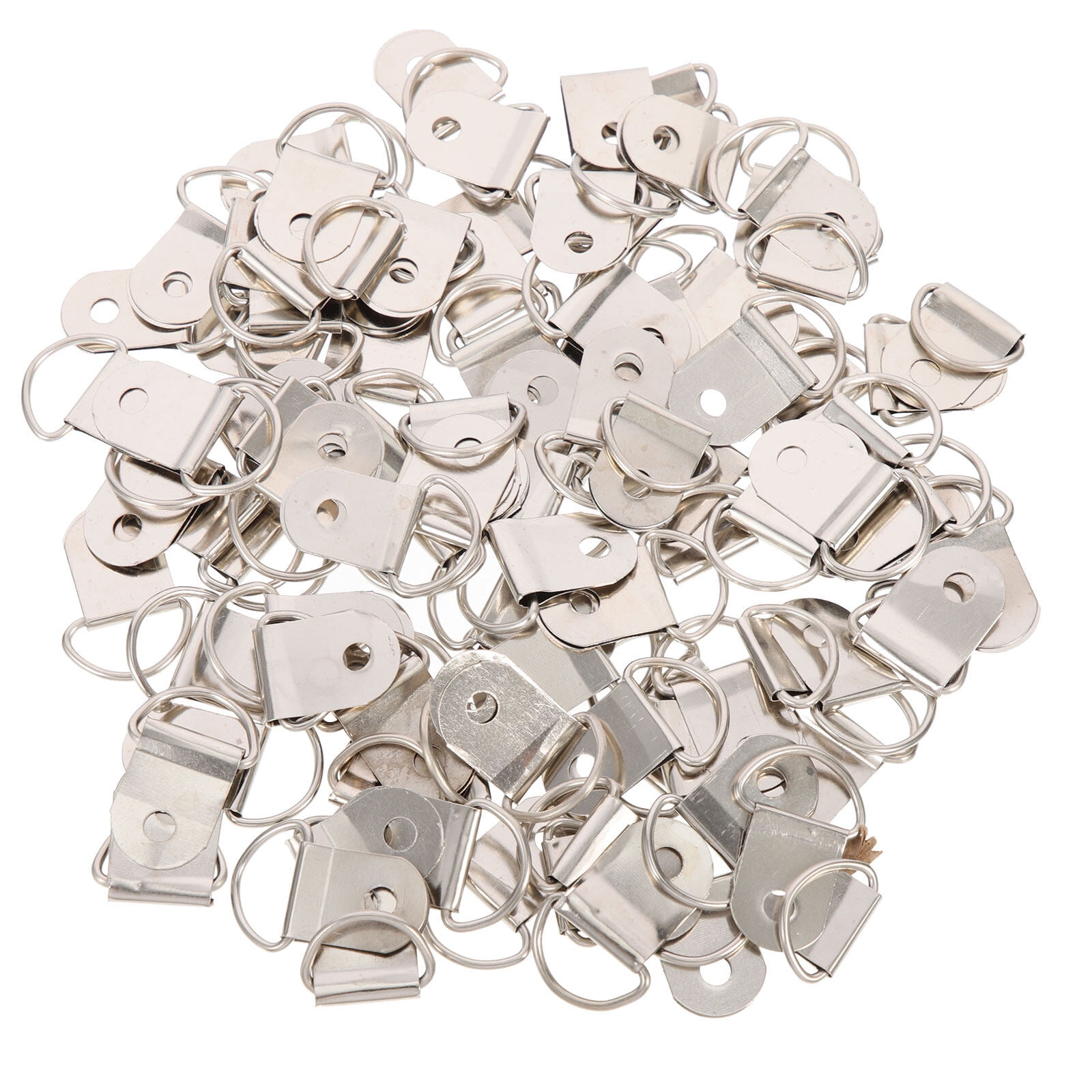 PTOOTP 100Pcs Picture Hangers Silver Metal D Ring Wall Painting Frame ...