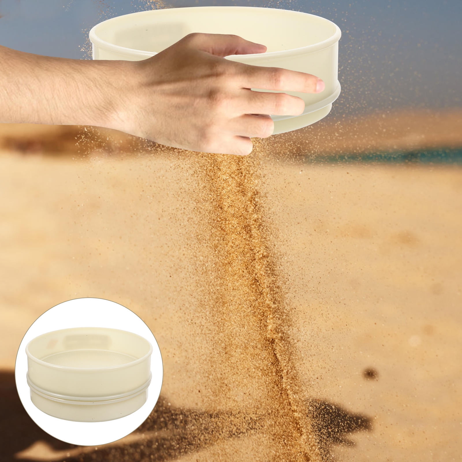 PTOOTP Square 20x20cm Height 5cm PVC Nylon White Soil Sieve 1 Set ...