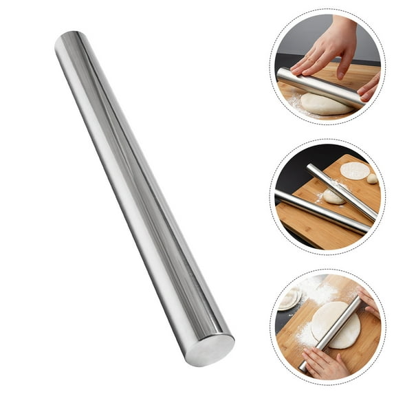 PTOOTP Stainless Steel Rolling Pin Kitchen Dough Roller Practical ...