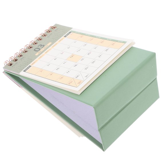 PTOOTP Standing Flip Desktop Calendar Desk Calendar Green for Office ...