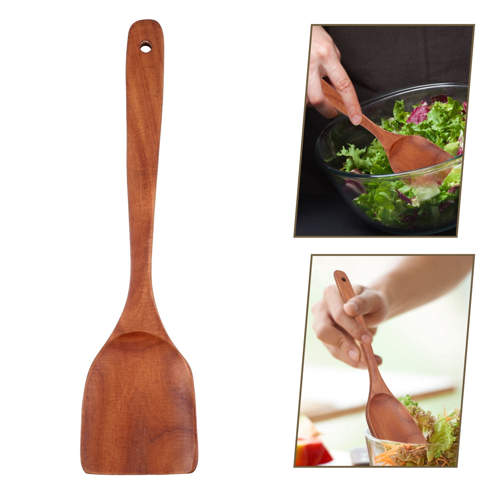 PTOOTP Wood Salad Servers 1Pack With Flat Shovel Design For Home Cooks ...