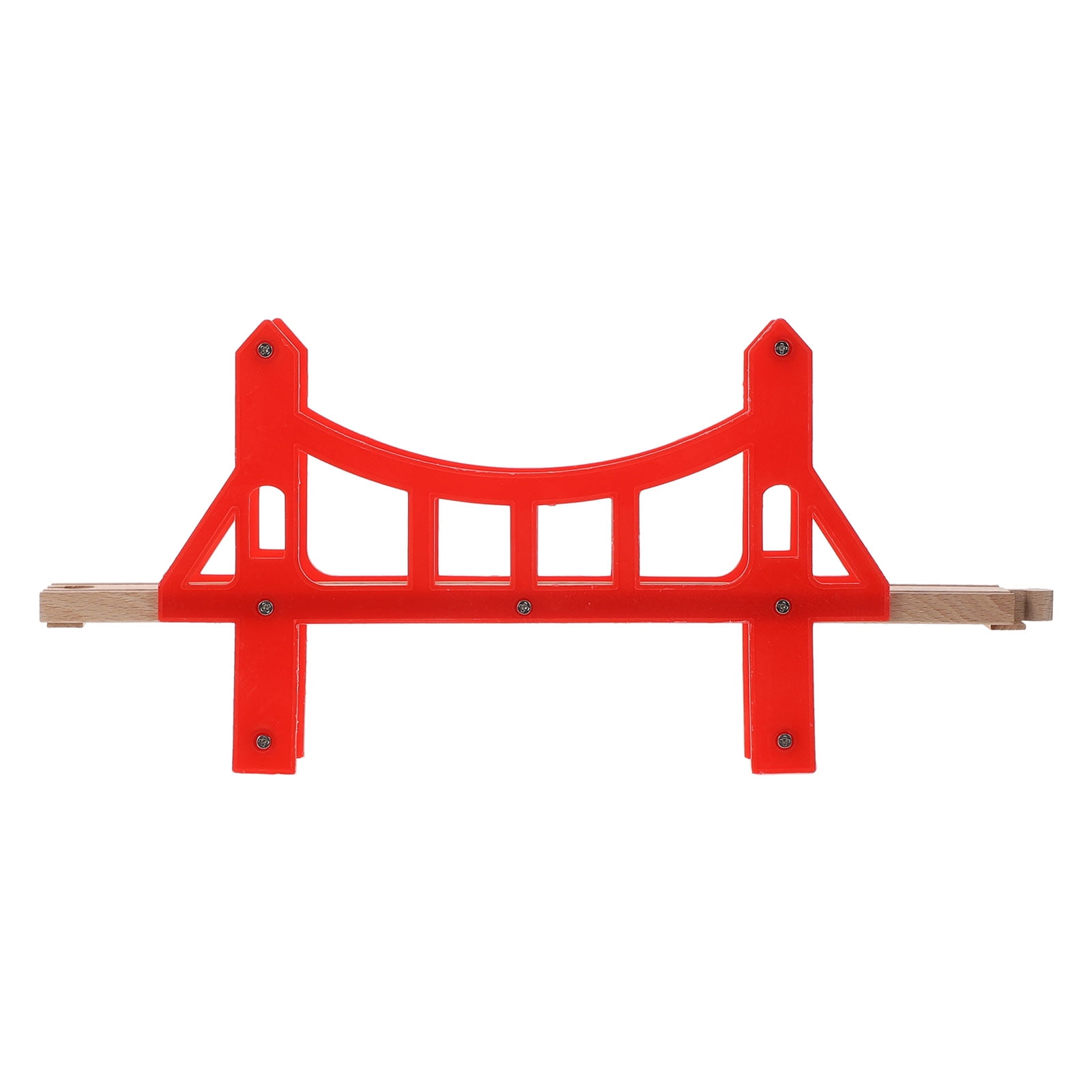 PTOOTP 1Pc Red Wood Train Track Bridge Railway Expansion Accessory ...