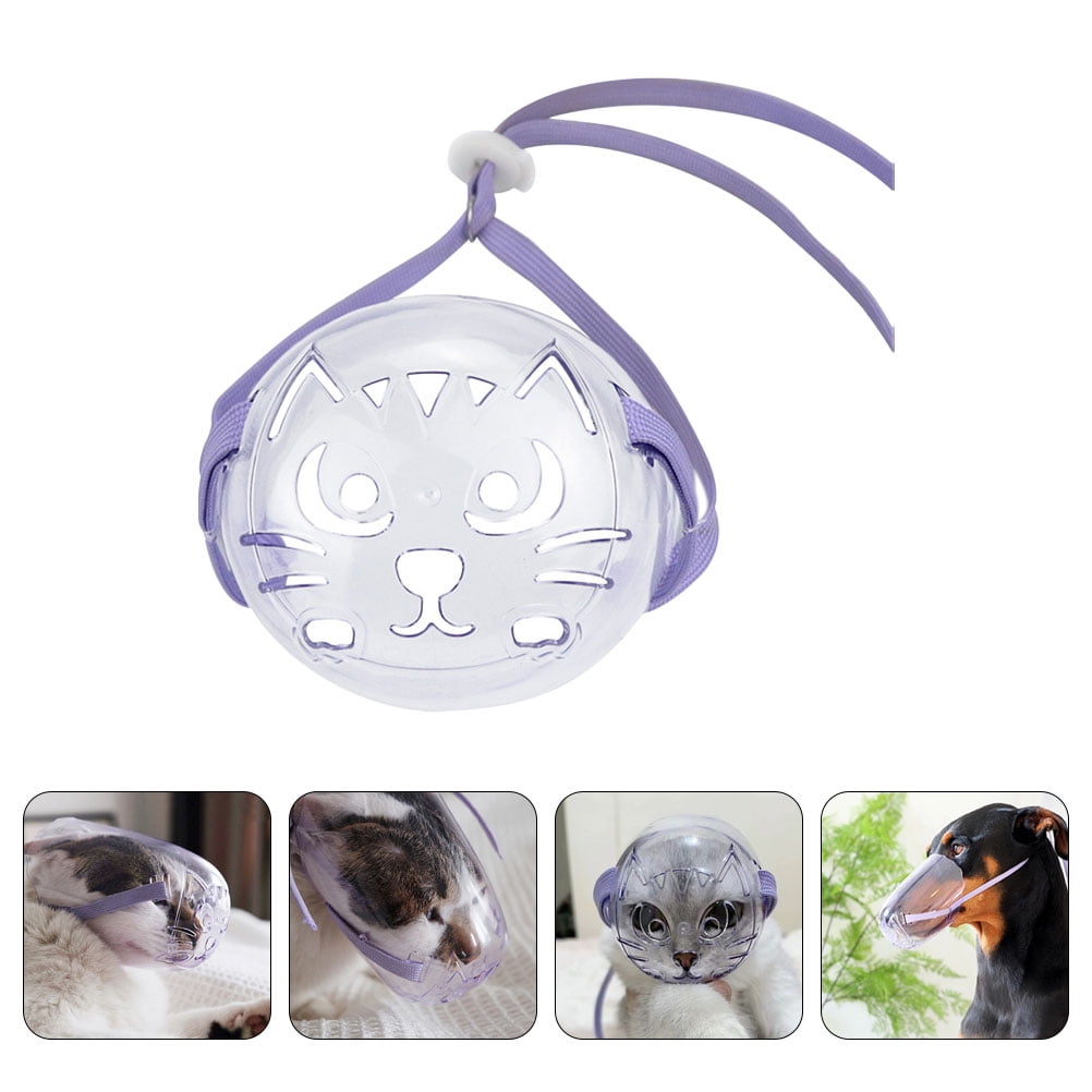 PTOOTP breathable cat muzzle for grooming Cat Muzzle Purple 1Pack ...
