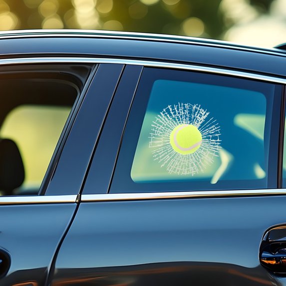 PTOOTP Prank Car Stickers Tennis Broken Glass Sticker Green 1Pack ...