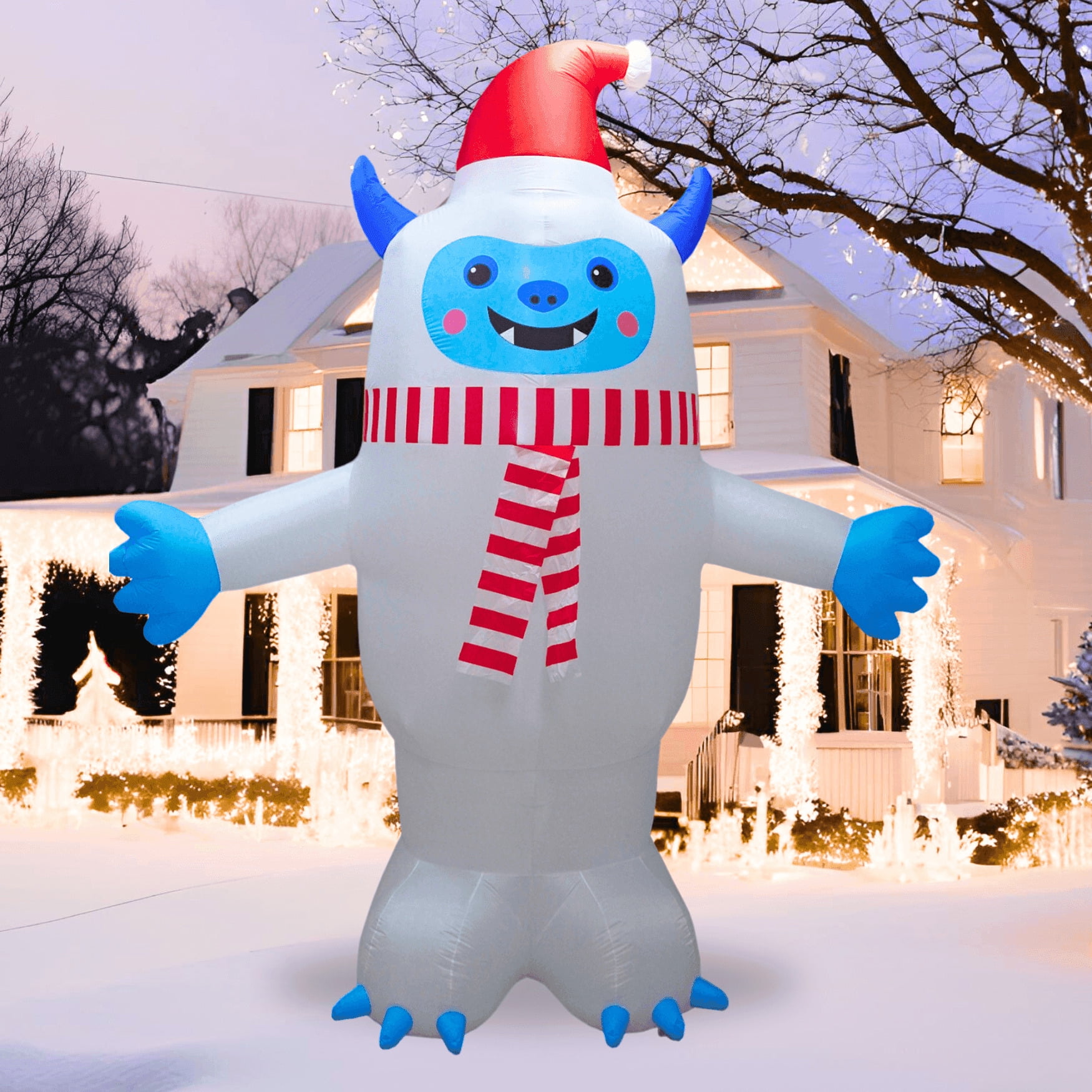 12FT Christmas Inflatable Yeti Christmas Outdoor Decoration - Walmart.com