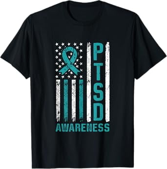 PTSD Awareness Flag Post Traumatic Stress Disorder Warrior T-Shirt ...