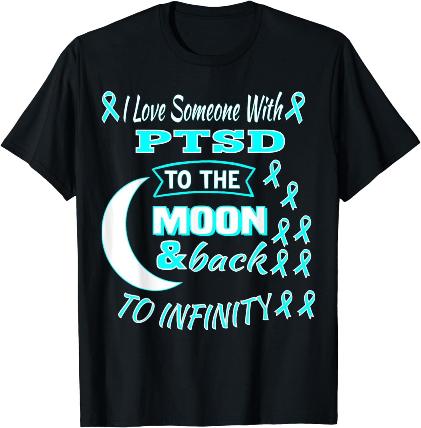 PTSD Awareness For Women Teal Ribbon Post traumatic Stress T-Shirt ...