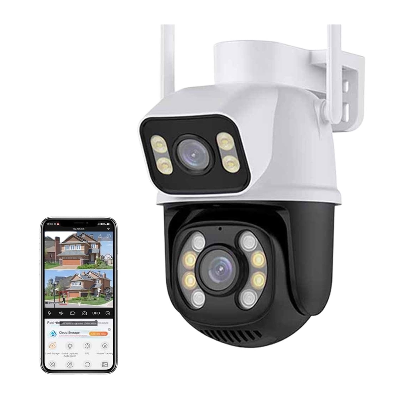 PTZ Camera, 8MP 4K PTZ Camera Dual Lens With Dual Screen Ai Human ...