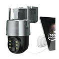 PTZ Camera, Solar PTZ 5MP IP66 Outdoor Waterproof Color Night Vision ...