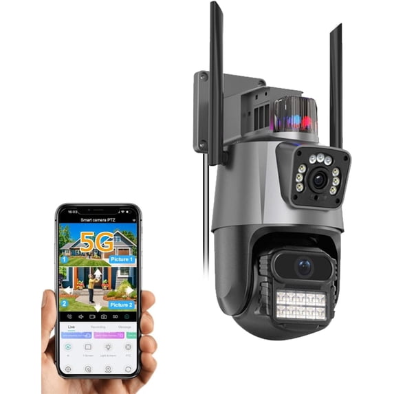 PTZ WiFi Outdoor 2X3MP Lens Linkage Human Detect Pan tilt Digital Zoom ...