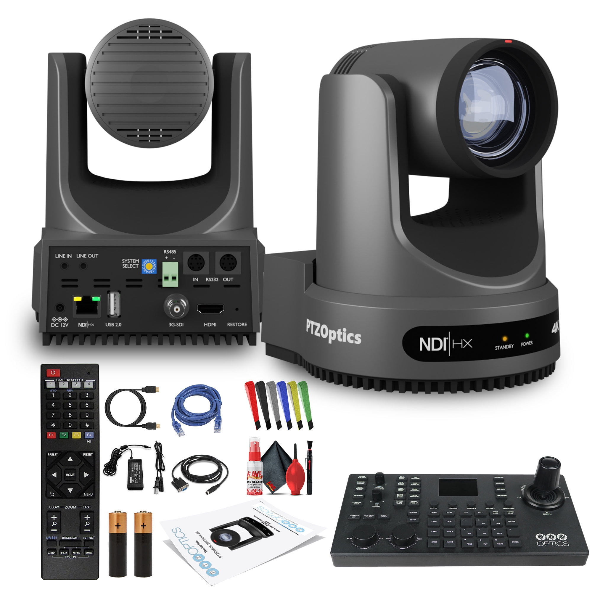 PTZOptics Move 4K PTZ Camera with 20x Zoom + SuperJoy PTZ Controller ...
