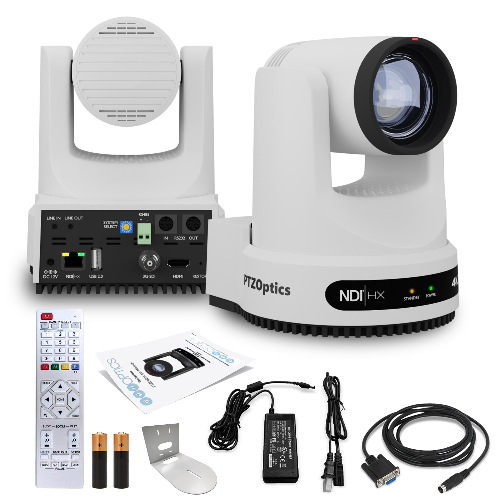 PTZOptics Move 4K SDI/HDMI/USB/IP PTZ Camera with 12x Optical Zoom (White) (PT12X-4K-WH-G3 ...